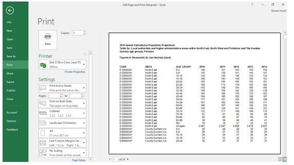 Printing the right thing in Excel - AAT Comment